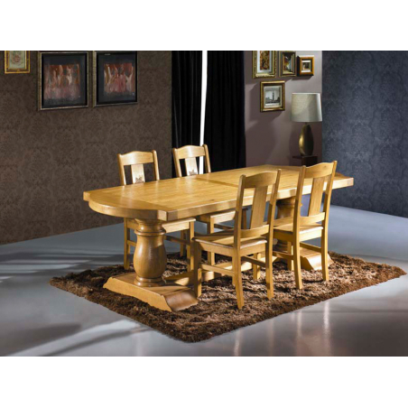 Table rustique façon monastère en chêne massif - Meubles Bois Massif